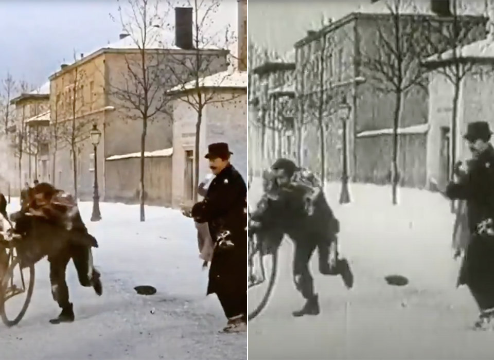 AI-Powered DeOldify Upscales and Colorizes 1896 'Snowball Fight' Louis ...
