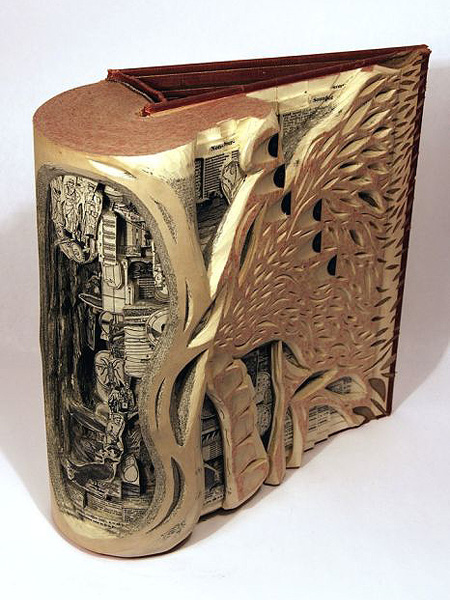 Artist Turns Books Into Detailed 3D Sculptures - TechEBlog